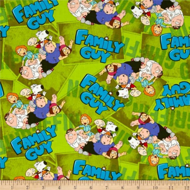 Simpsons Family Crest Cotton - Red - The Fabric Market