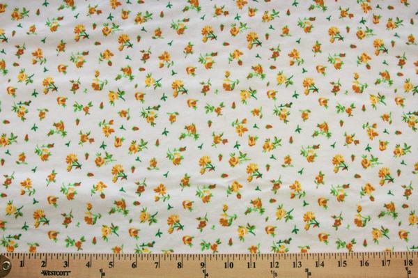 Calico Rose Cotton Flannel - Yellow - The Fabric Market