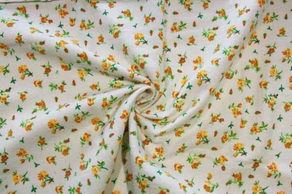 Calico Rose Cotton Flannel - Yellow - The Fabric Market