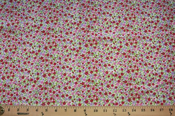 Calico Floral Cotton Flannel - Pink & Lavender - The Fabric Market