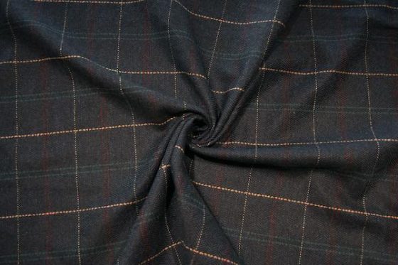 Navy Woven Polyester Glen Check - The Fabric Market