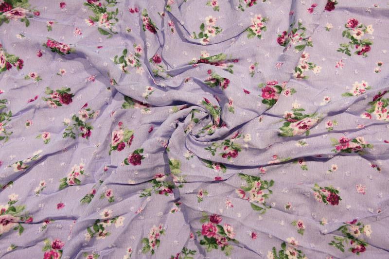 White Cotton Dimity with Mint Dotted Swiss - The Fabric Market