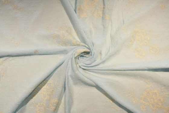 White Cotton Dimity with Light Pink Dotted Swiss - The Fabric Market