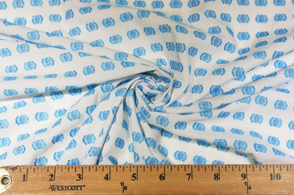 White Cotton Dimity with Mint Dotted Swiss - The Fabric Market